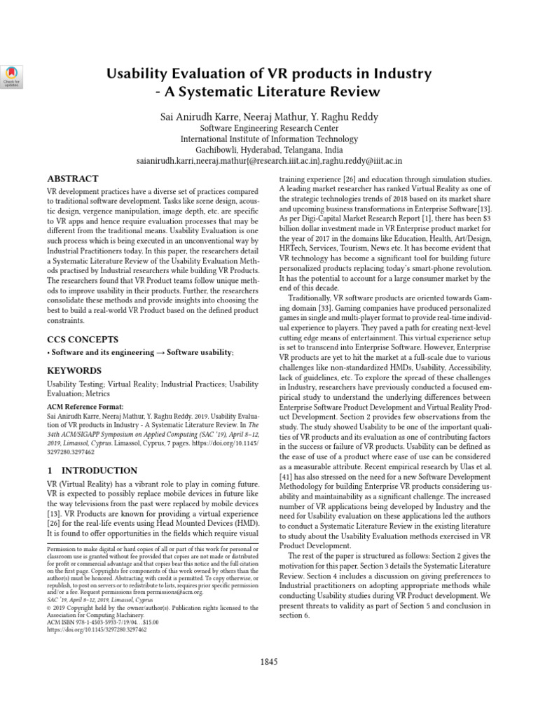 ACM Karre 4 | PDF | Usability | Virtual Reality