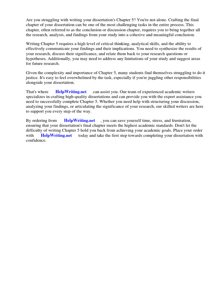 Writing Dissertation Chapter 5 | PDF | Thesis | Science