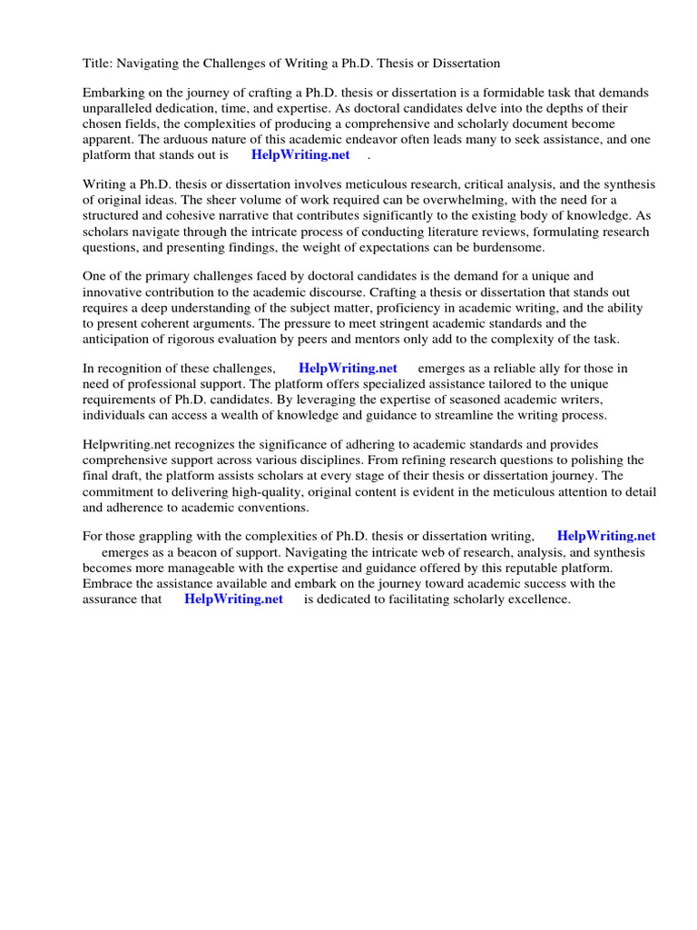 PHD Thesis and Dissertations | PDF | Thesis | Ion