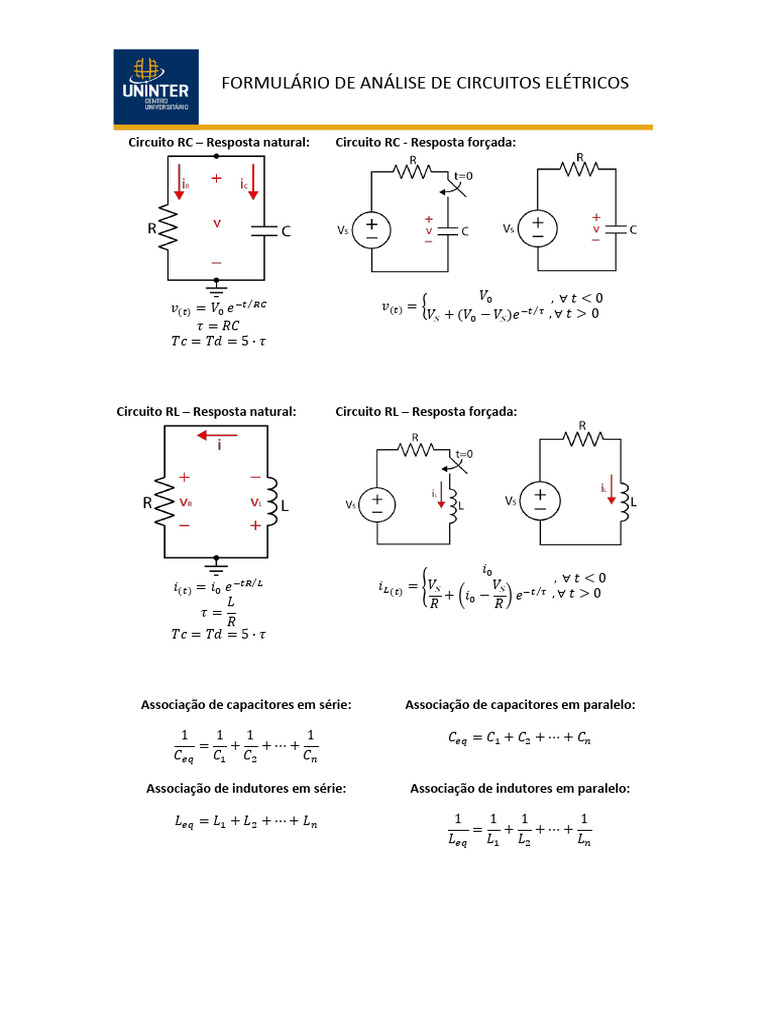 Formulario_Analise_de_Circuitos_Eletricos | PDF | Rede elétrica | Circuitos elétricos