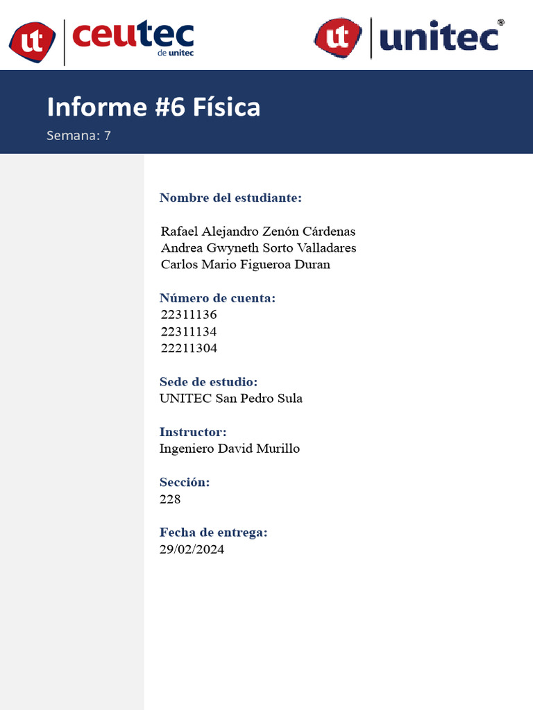 Informe Estatica | PDF | Esfuerzo de torsión | Peso