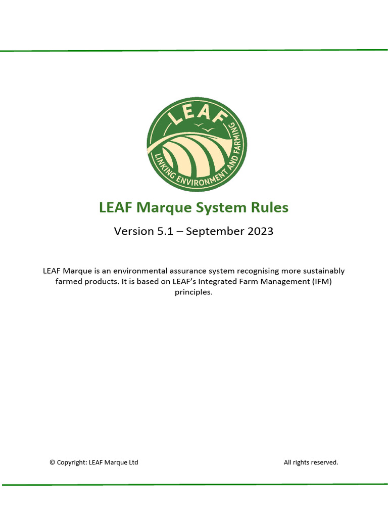 15.LEAF Marque System Rules v5.1 | PDF | Audit | Complaint