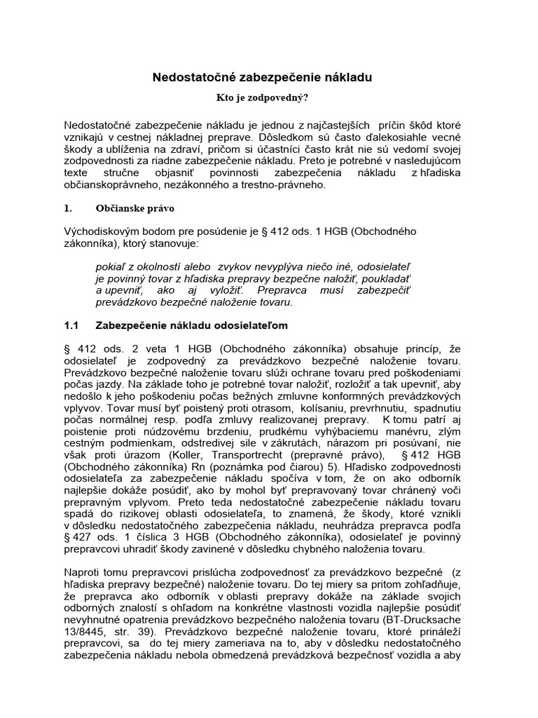 Upevnenie Nakladu Nemecko | PDF