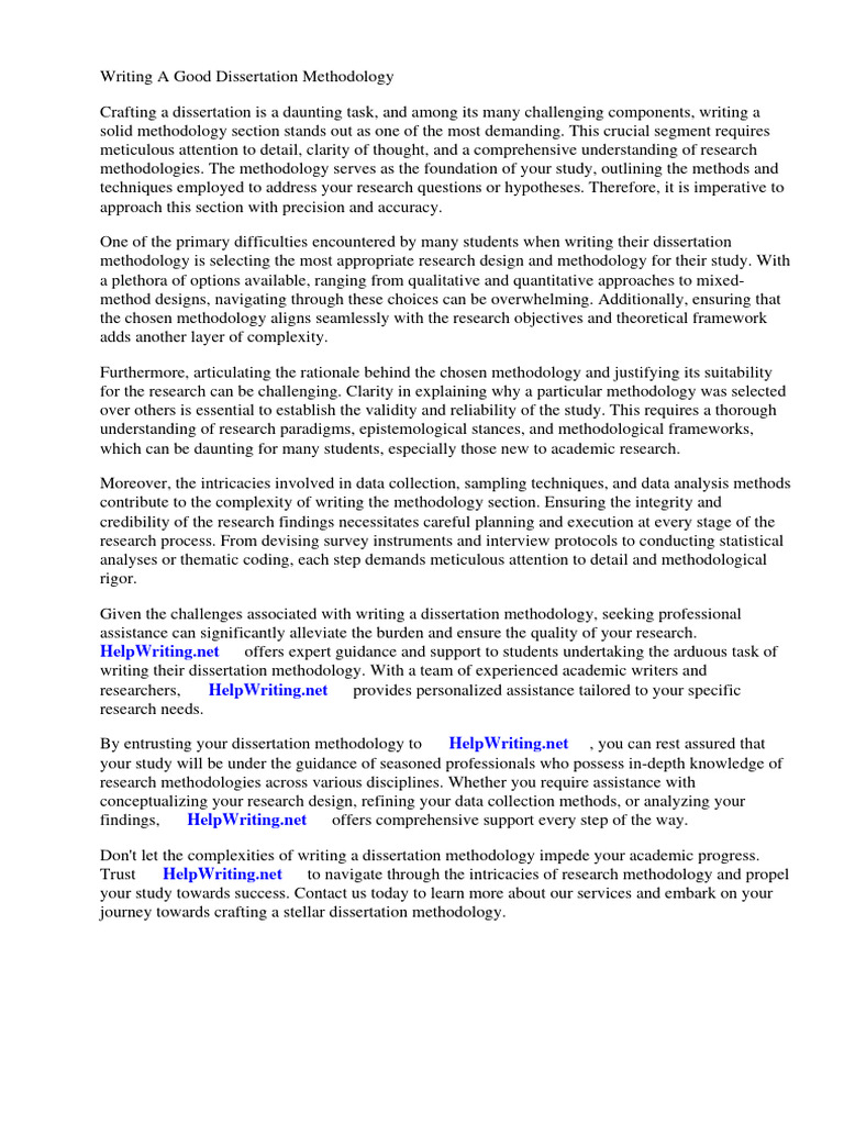 Dissertation Methodology Writing Guide | PDF | Methodology | Thesis