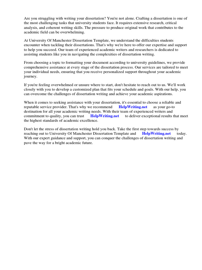 University of Manchester Dissertation Template | Download Free PDF | Thesis