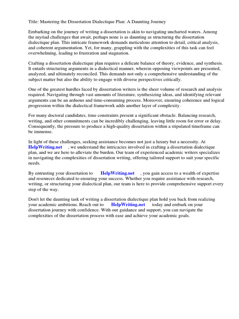 Dissertation Dialectique Plan | PDF | Dialectic | Georg Wilhelm ...