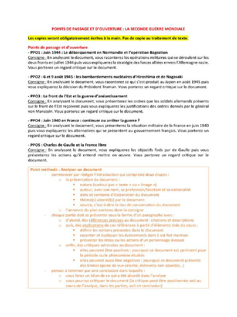 POINTS DE PASSAGE ET D'OUVERTURE CONSIGNES ET METHODE-avec compression ...