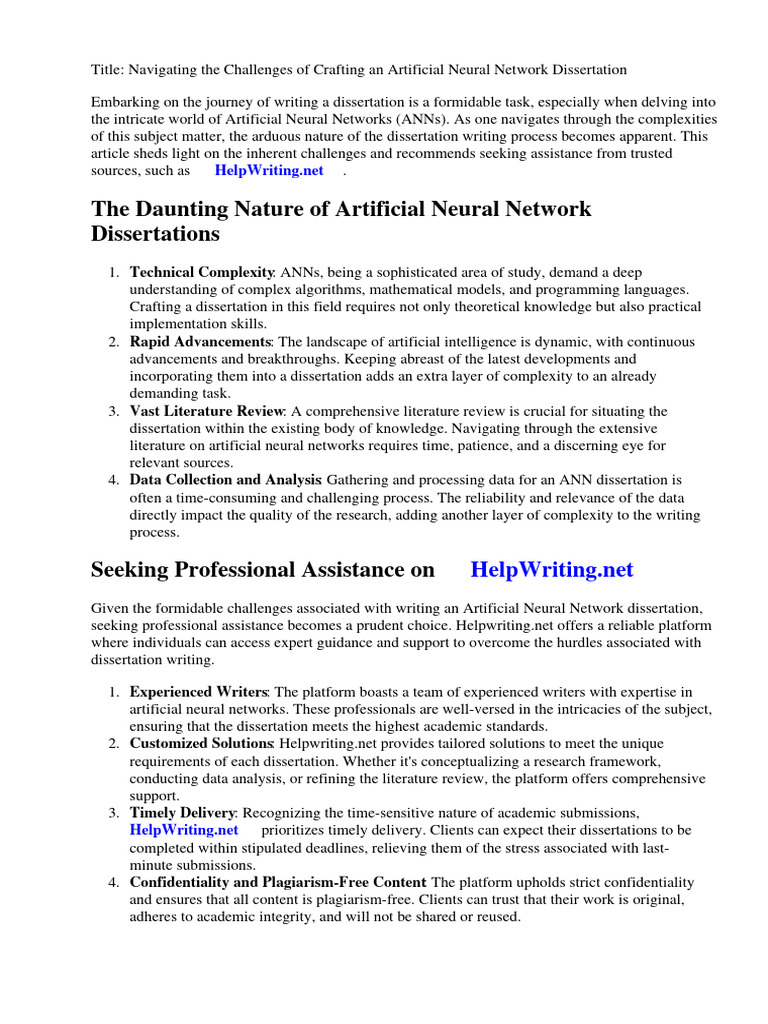 Artificial Neural Network Dissertation | PDF | Artificial Neural ... Artificial Neural Network Dissertation | PDF | Artificial Neural ...