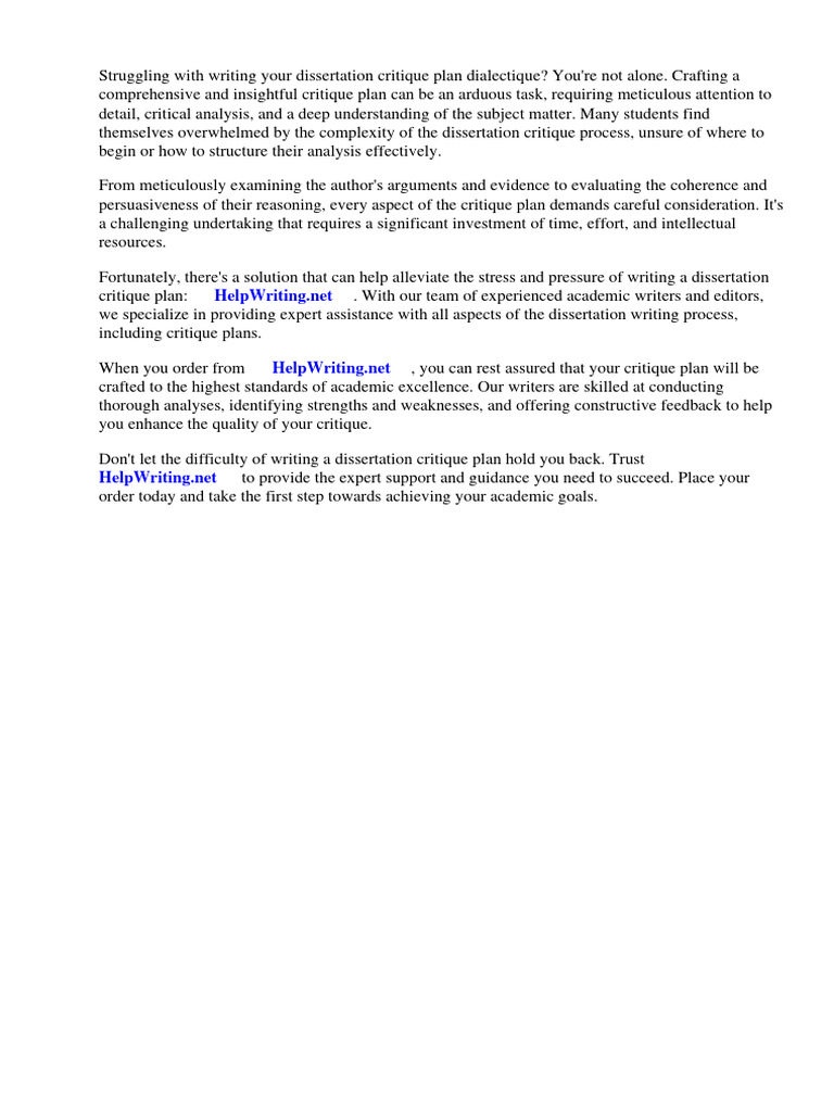 Dissertation Critique Plan Dialectique | PDF | Thesis | Georg Wilhelm ...