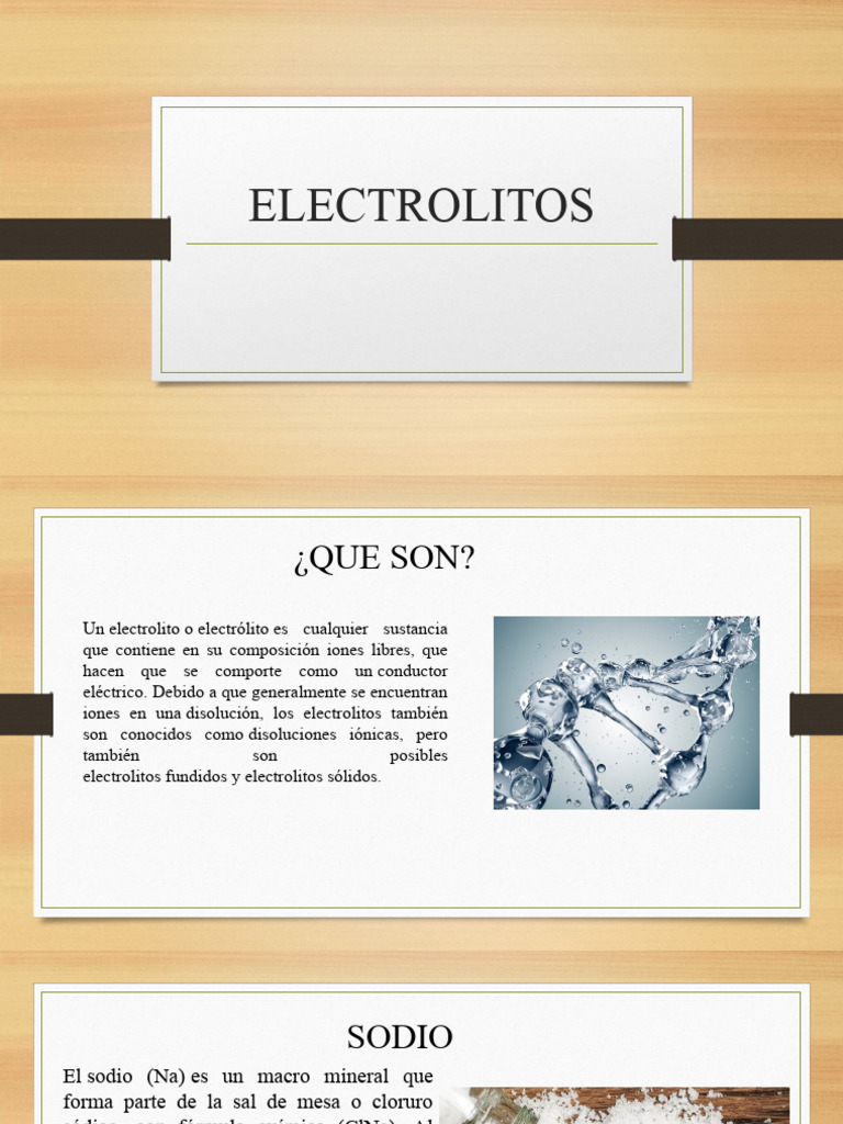 ELECTROLITOS | PDF | Electrólito | Sodio