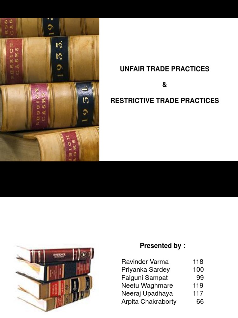 Unfair Trade Practices & Restrictive Trade Practices | PDF | Cartel ...