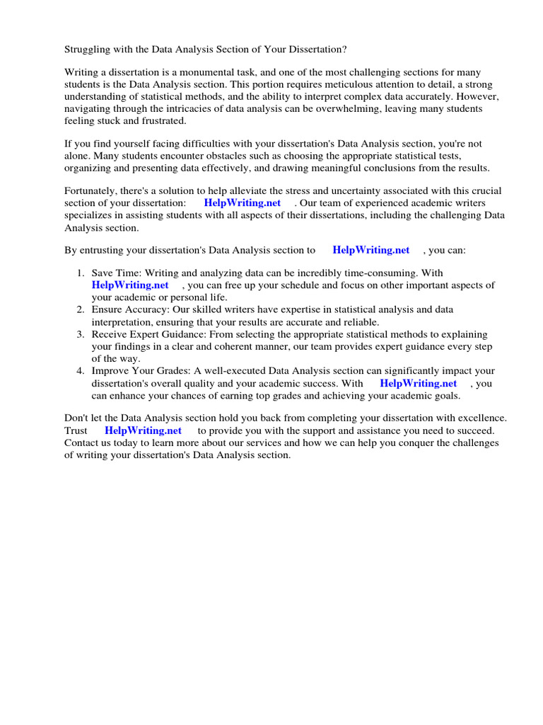 Dissertation Data Analysis Section | PDF | Methodology | Thesis