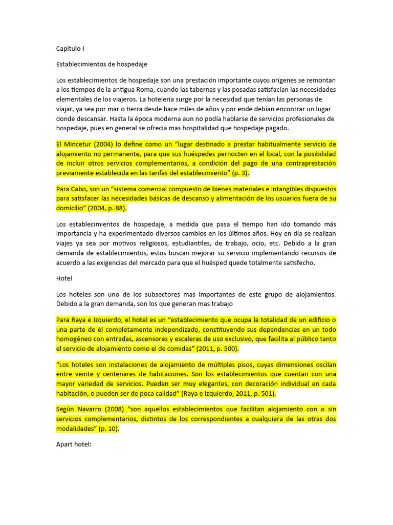 Capitulo 1 Monografia | PDF | Hotel