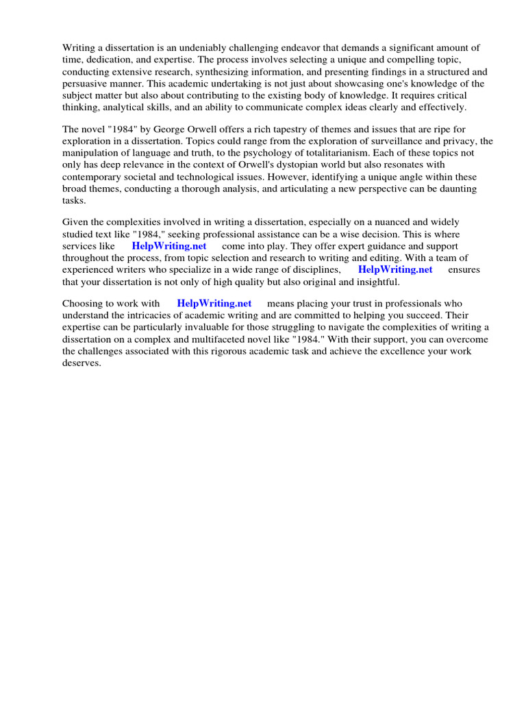 1984 Dissertation Topics | PDF | Thesis | Expert