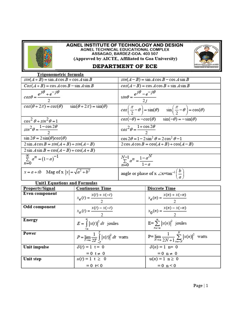 Department of Ece: Agnel Technical Educational Complex Assagao, Bardez-Goa. 403 507 | Download ...
