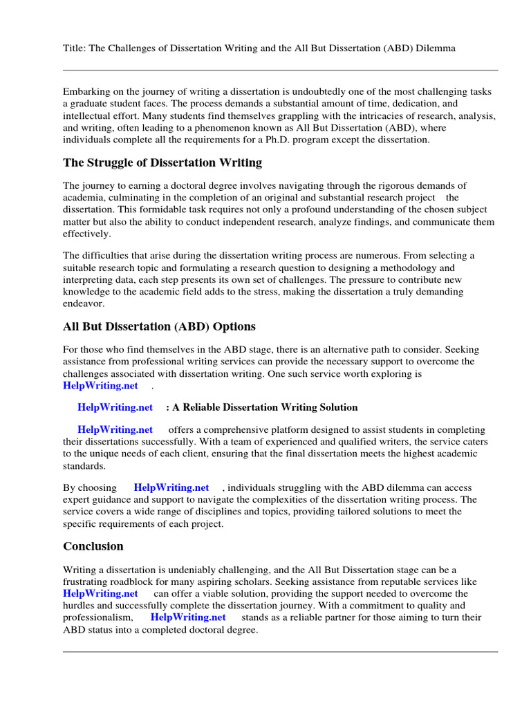 All But Dissertation Options | PDF | Thesis | Science