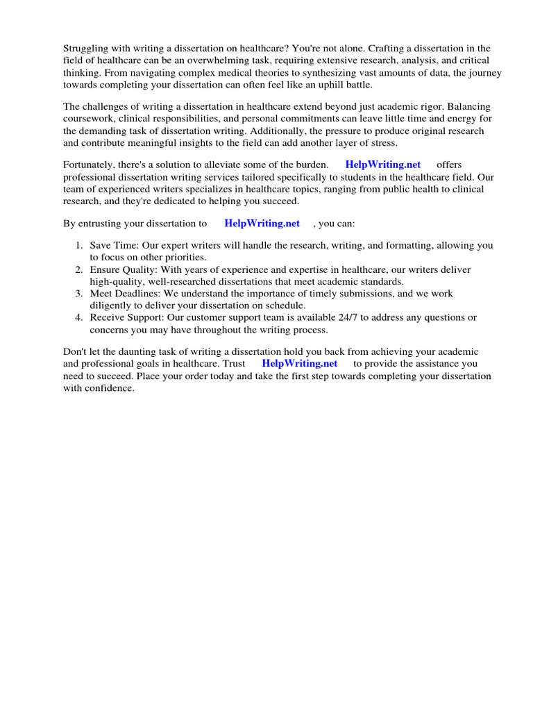 Dissertation Health Care | PDF | Health Care | Thesis