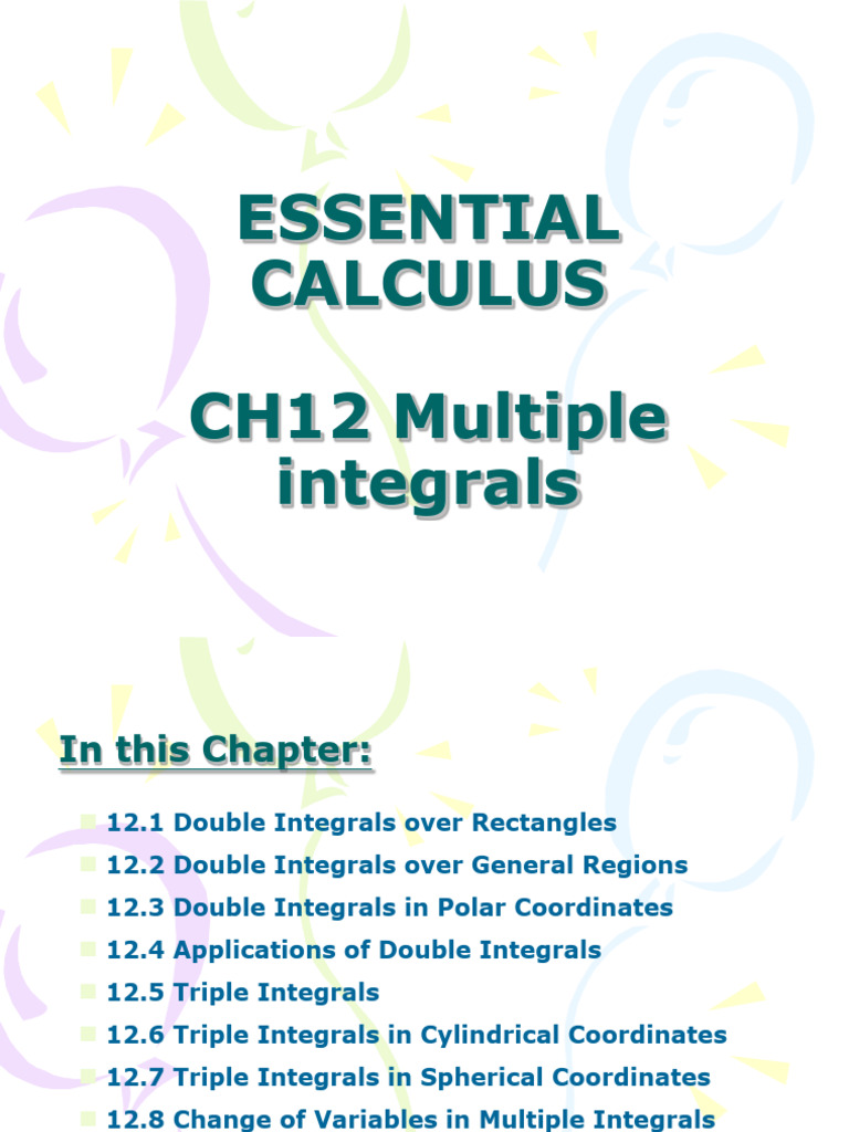 ch12 Multiple Integrals | PDF | Integral | Mathematical Concepts