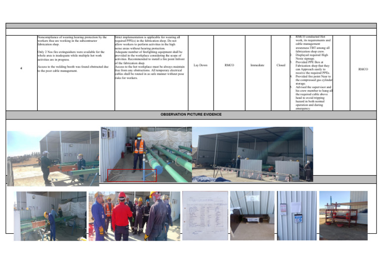 Safety Observation Report. MP - HSE - SOR-038 (15.02.2024) | PDF ...