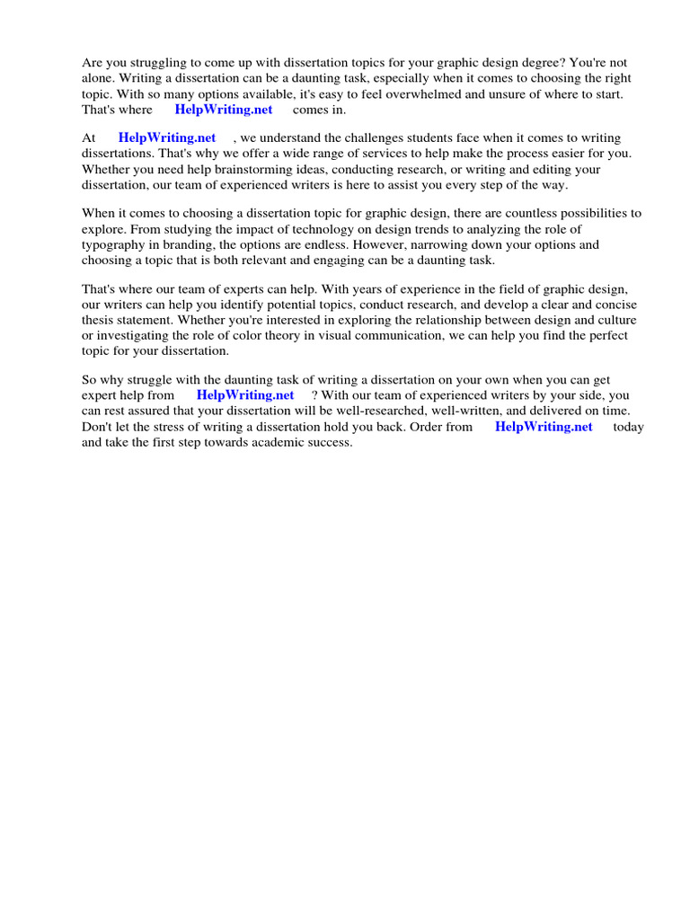 Dissertation Topics For Graphic Design | PDF | Thesis | Graphic Design