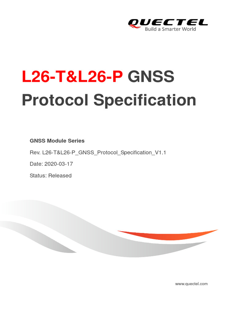 Quectel L26-T&L26-P GNSS Protocol Specification V1.1 | PDF | Global Positioning System | Navigation