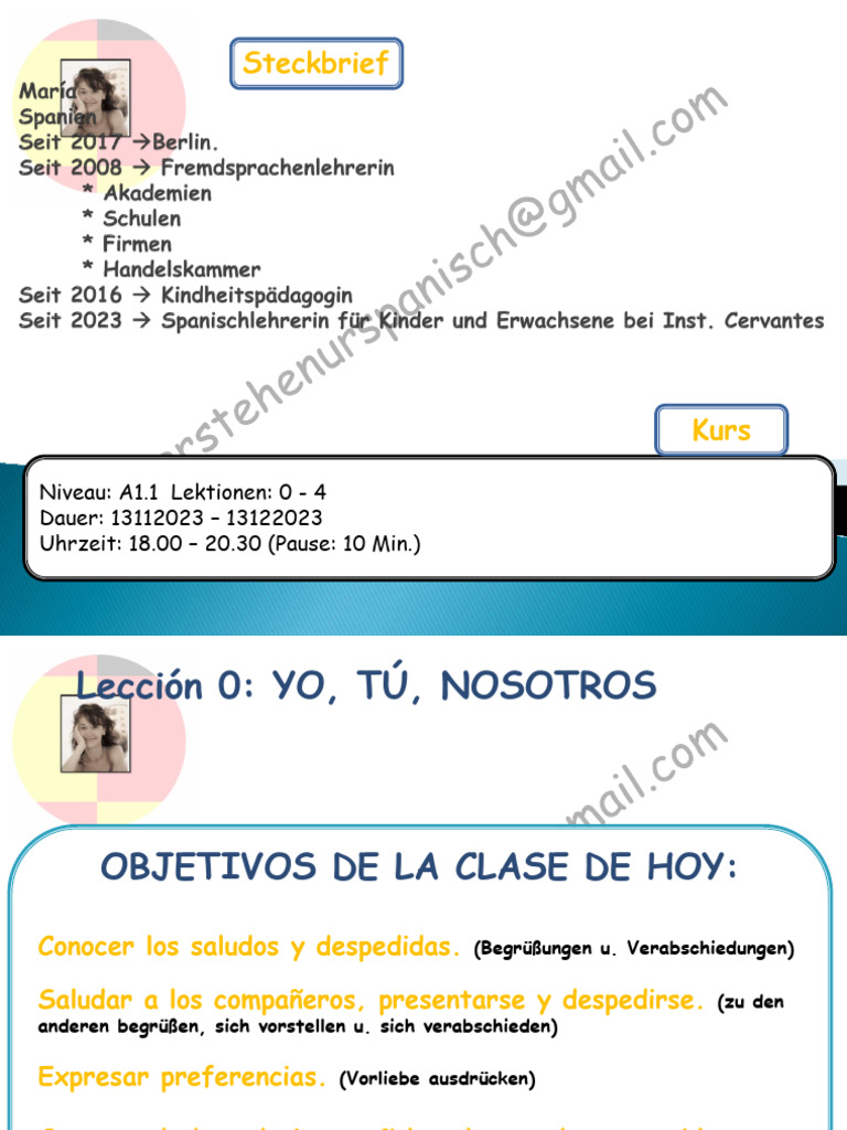 Saludos y Presentaciones en Español A1.1 | PDF