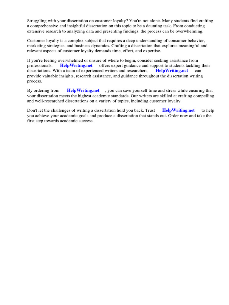 Customer Loyalty Dissertation Titles | PDF | Career & Growth | Business
