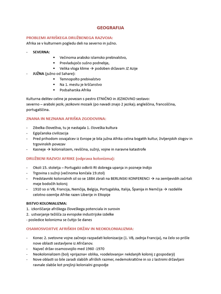GEOGRAFIJA Zapiski 2.test | PDF