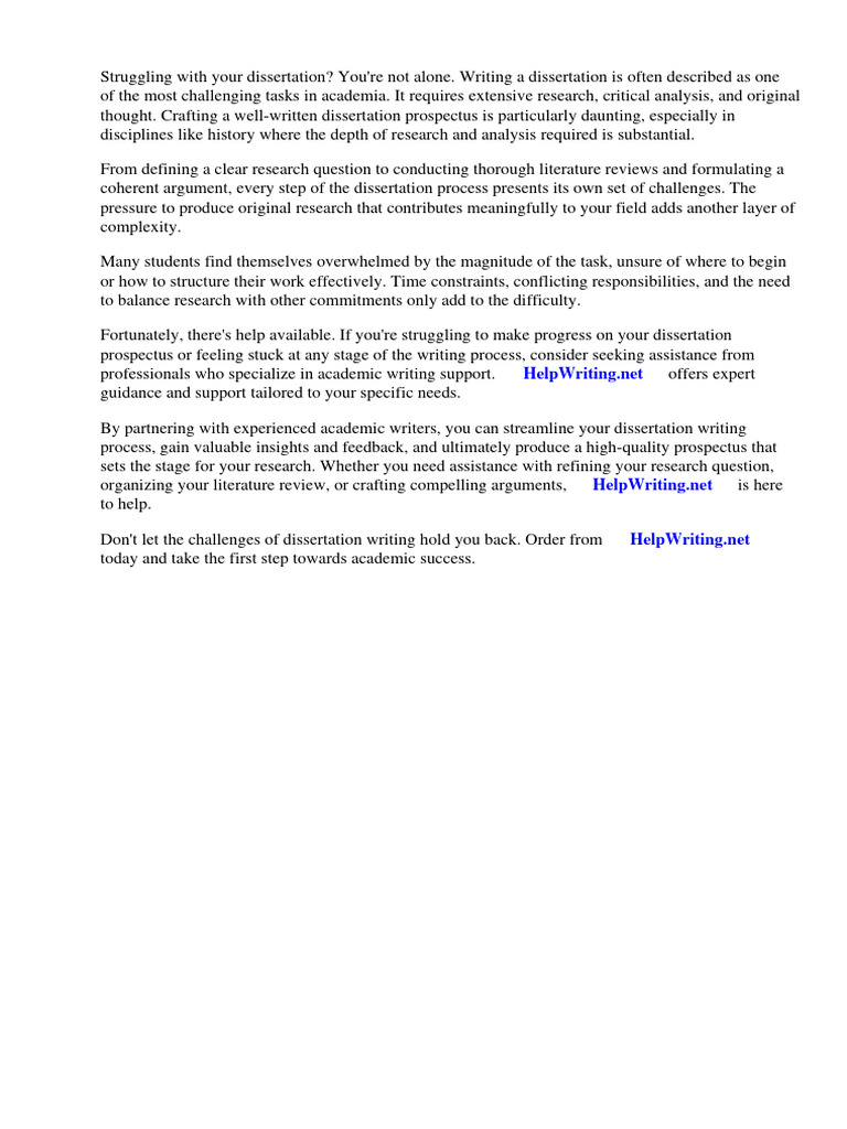 Dissertation Prospectus Example History | Download Free PDF | Thesis ...