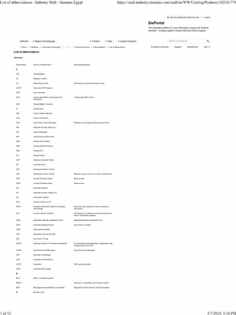 Abbriviations Siemens | PDF | Random Access Memory | Personal Computers
