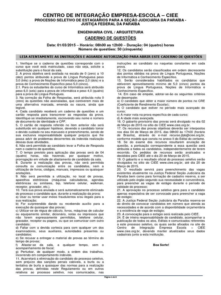 Prova Gabaritada Eng Civil Arquitetura | PDF | Janela (informática) | Botão Ctrl