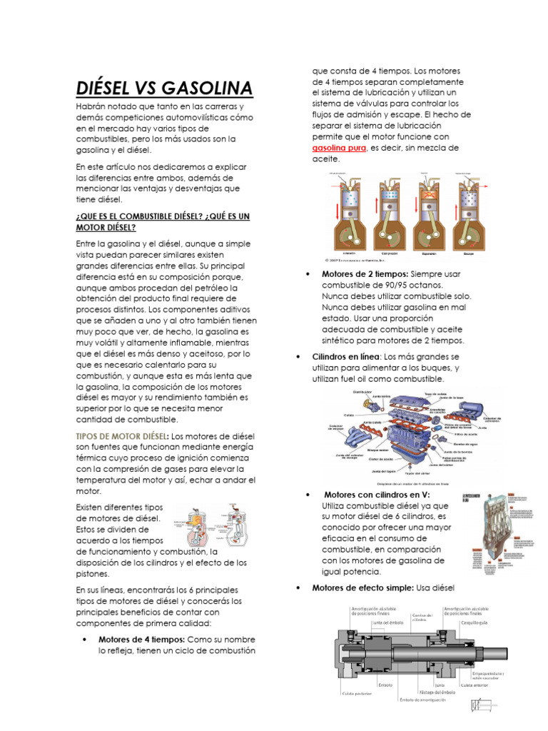 Diesel Vs Gasolina 5C | PDF | Motor diesel | Combustible diesel