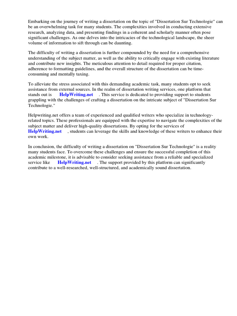 Dissertation Sur Technologie | PDF | Thesis | Karl Marx