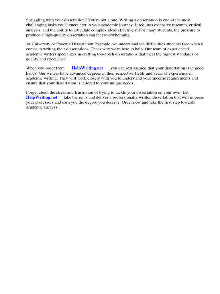 University of Phoenix Dissertation Example | Download Free PDF | Thesis ...