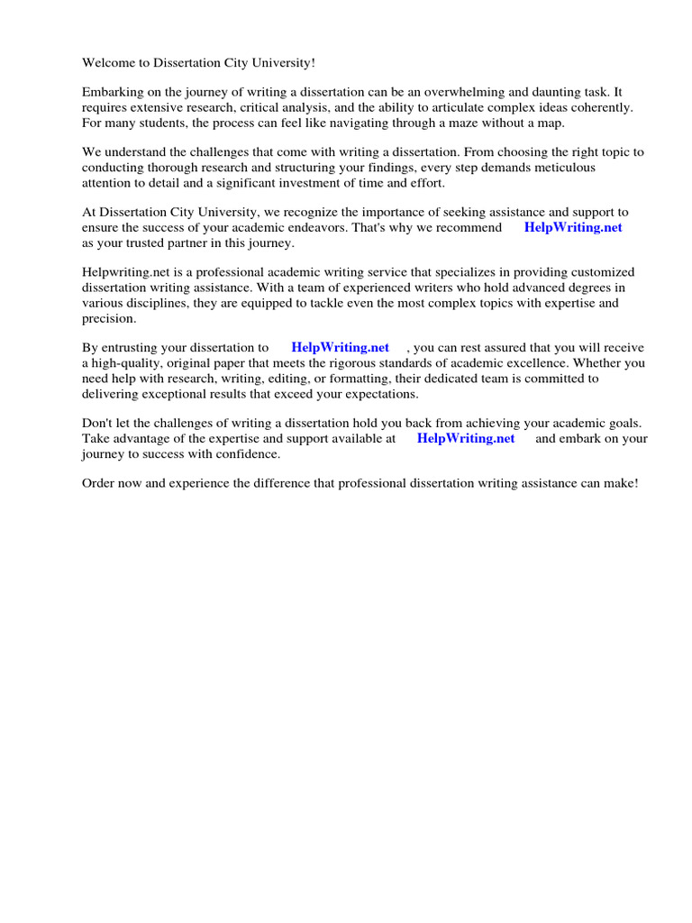 Dissertation City University | PDF