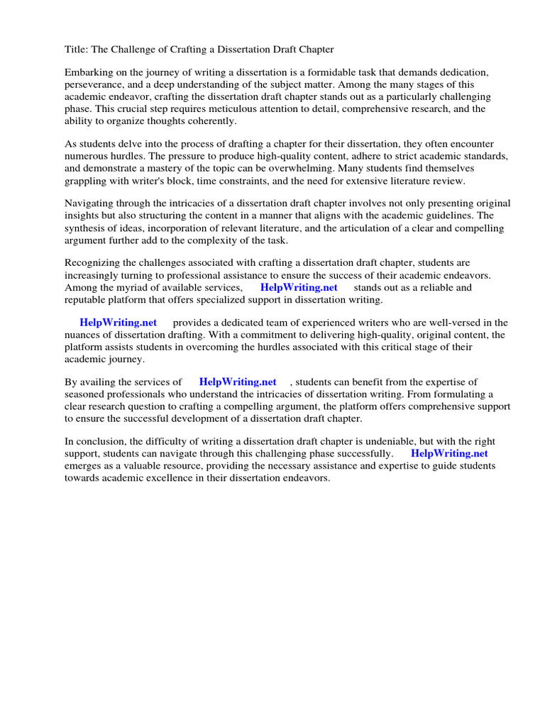 Dissertation Draft Chapter | PDF | Thesis | Corporate Social Responsibility