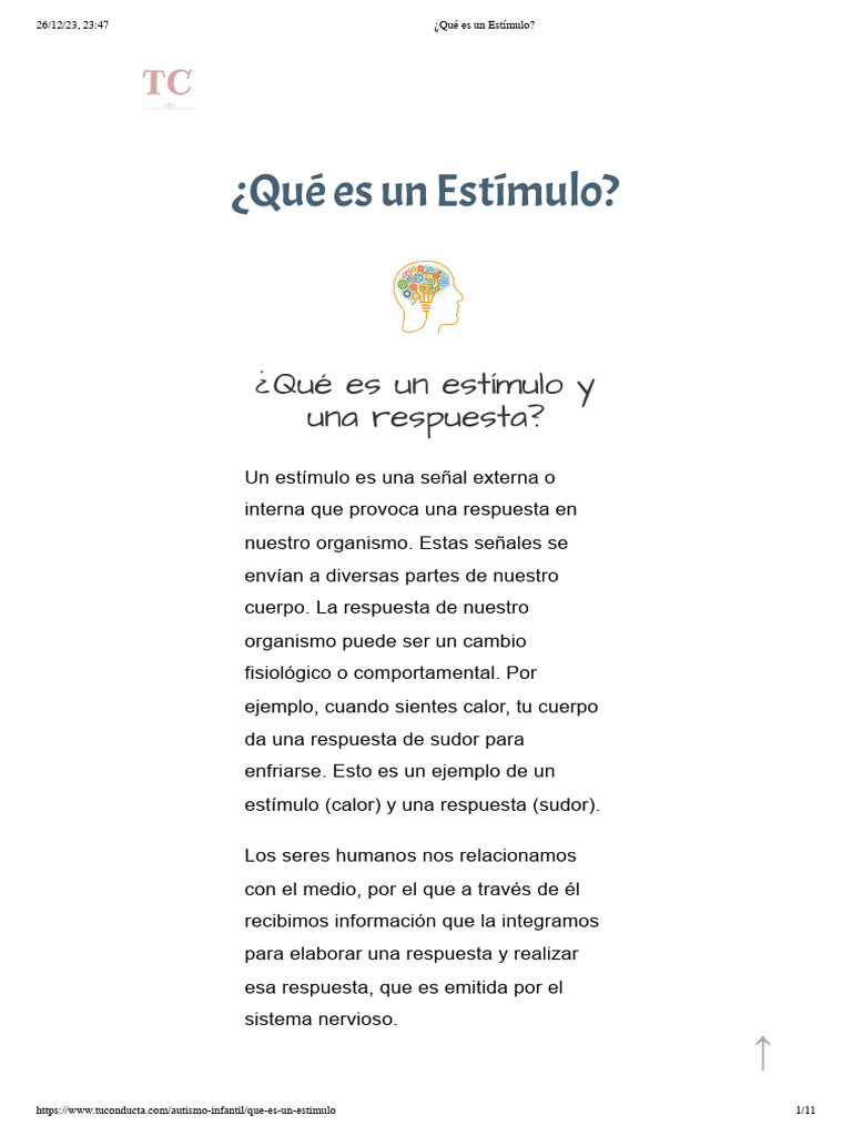¿Qué es un Estímulo_ | PDF | Sentidos | Gusto