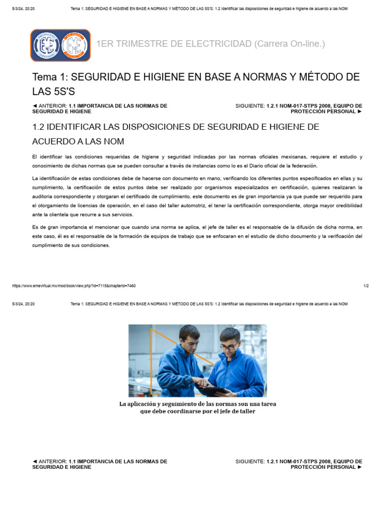 Tema 1 - SEGURIDAD E HIGIENE EN BASE A NORMAS Y MÉTODO DE LAS 5S'S - 1.2 Identificar Las ...