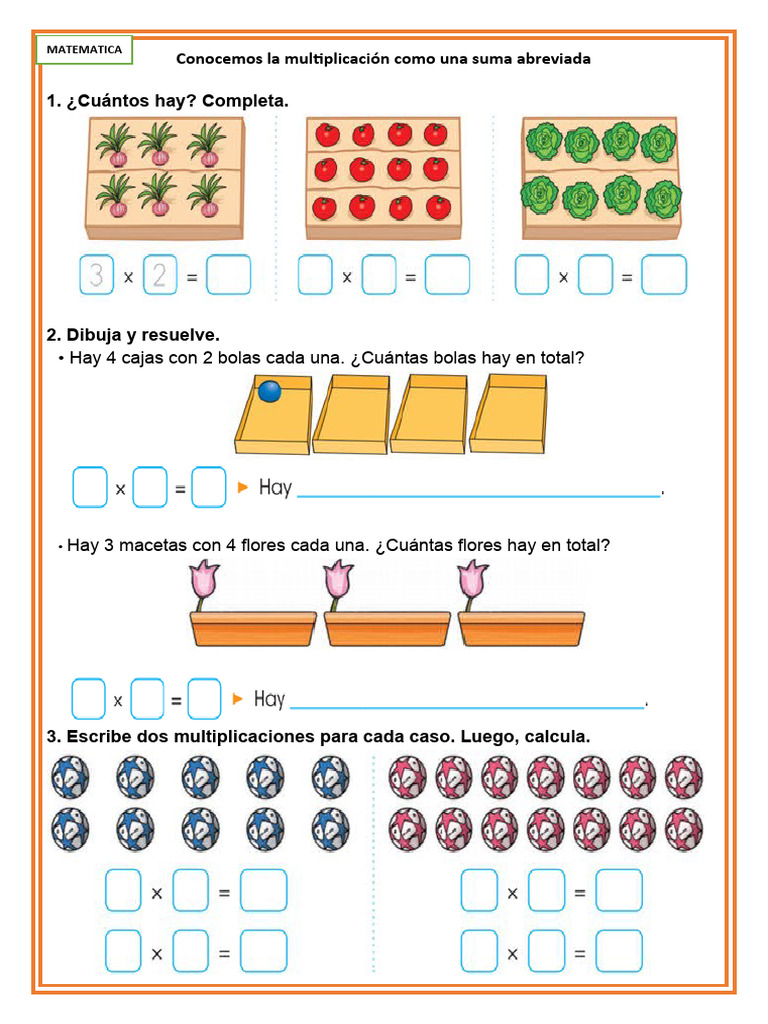 FICHA Conocemos La Multiplicación Como Una Suma Abreviada JUEVES 14 ...