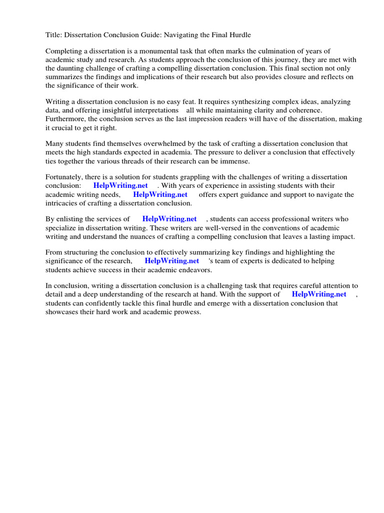 Dissertation Conclusion Guide Pdf Essays Thesis