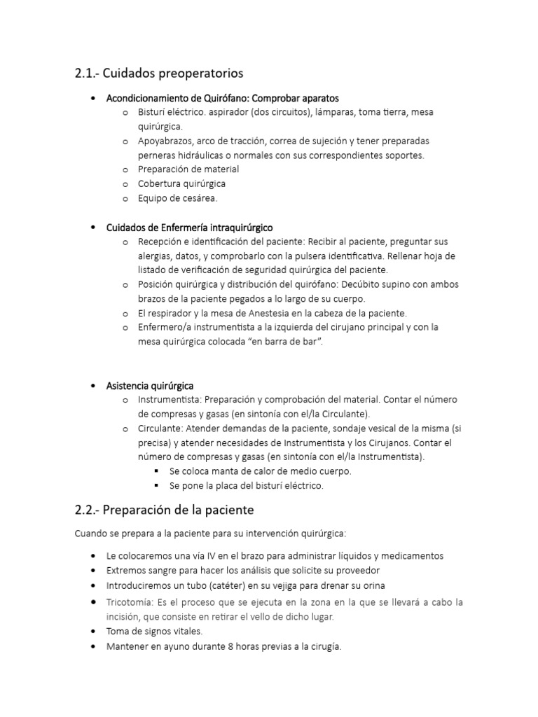 Cuidados Quirúrgicos y Postoperatorios | PDF | Cirugía | Seccion de cesárea