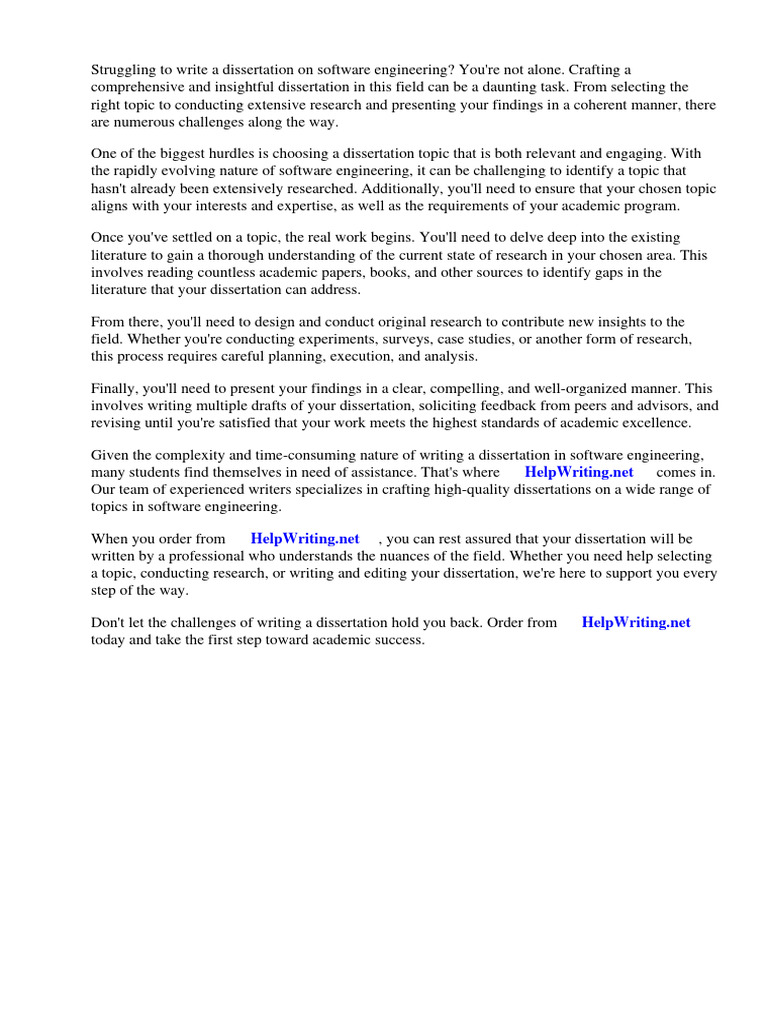 Dissertation Topics Software Engineering | PDF | Engineering | Thesis