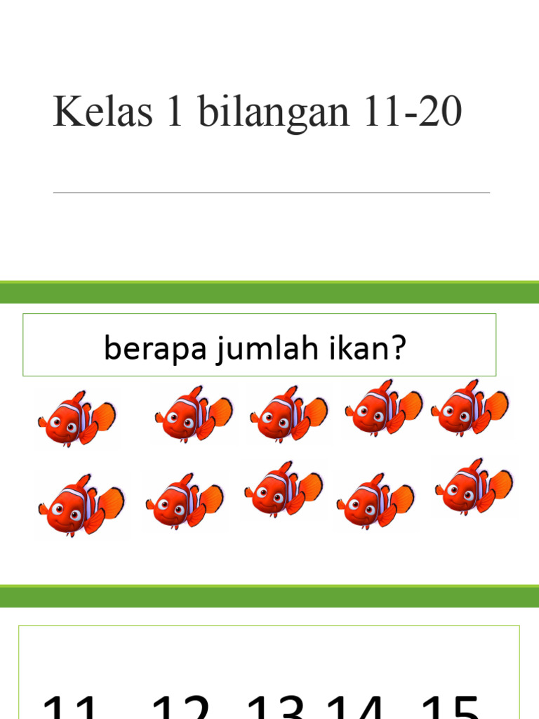 Kelas 1 Bilangan 11-20 | PDF