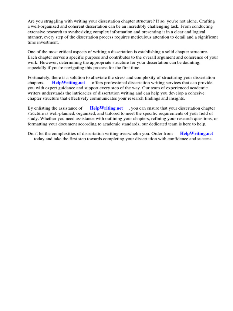 Dissertation Chapter Structure | PDF Dissertation Chapter Structure | PDF