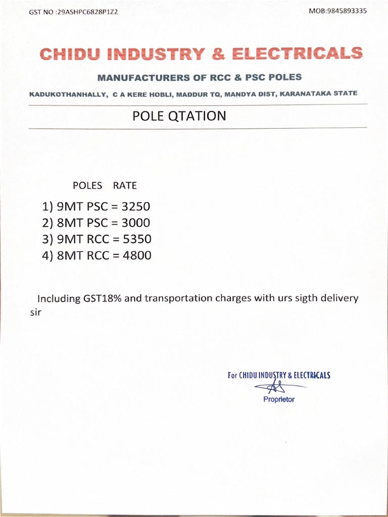 Chidu Industry and Electricals | PDF