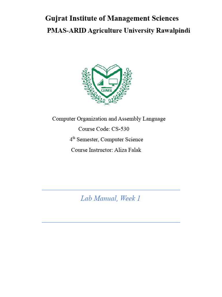Lab Manual 1 | PDF | Input/Output | Central Processing Unit
