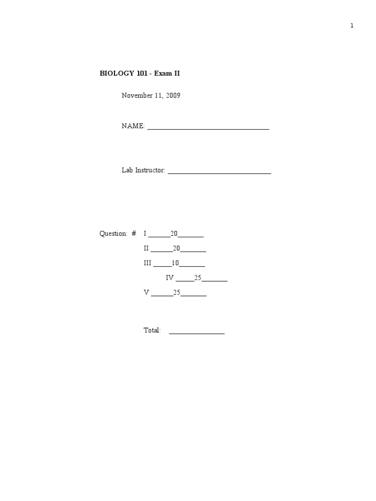 Bio 101-Exam2Key | PDF | Translation (Biology) | Directionality ...