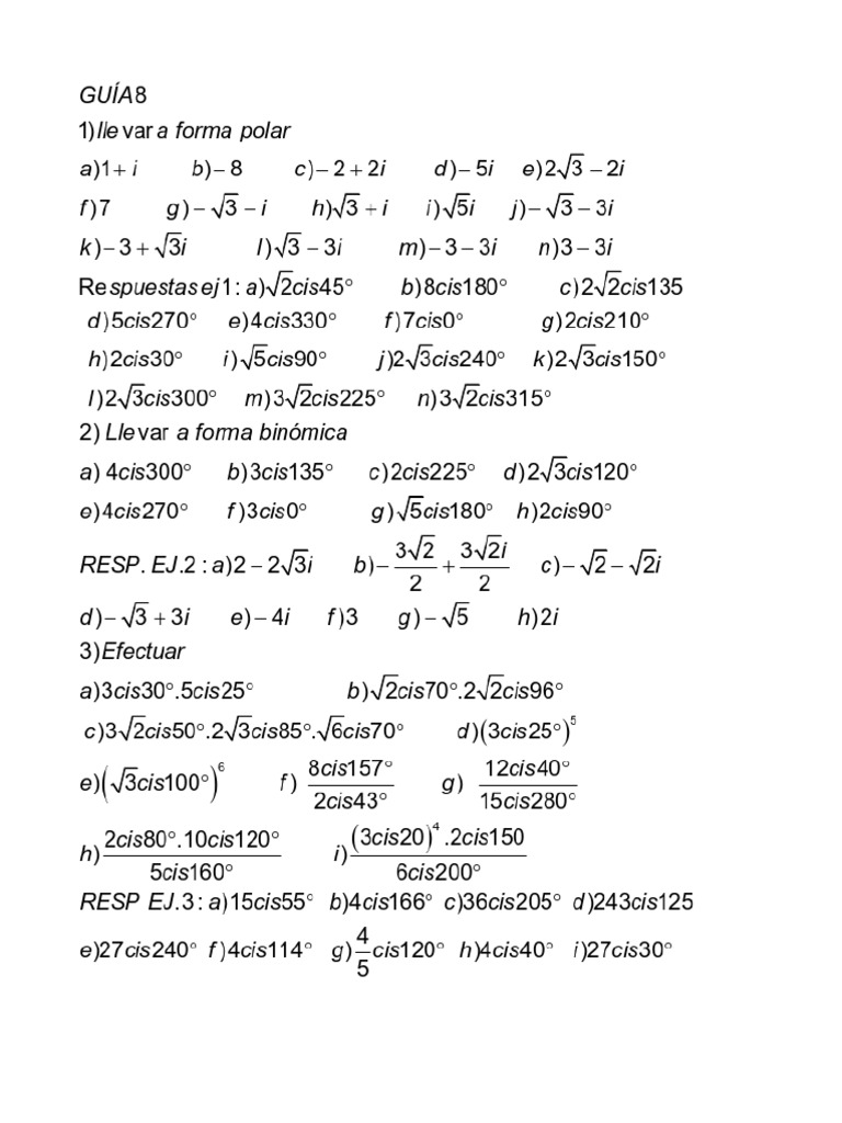 7d-Guía 8 Forma Polar I | PDF