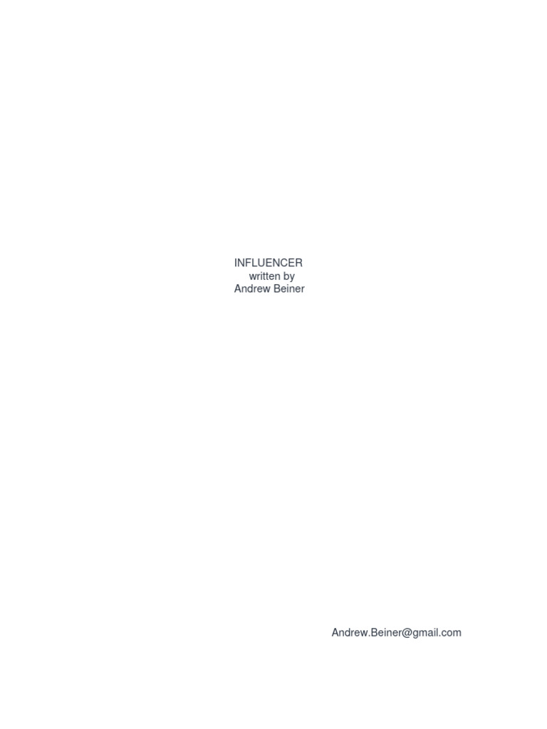 INFLUENCER (Script for Budget) | PDF