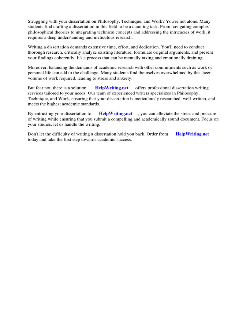 Dissertation Help: Philosophy & Work | PDF | Scribd | Thesis